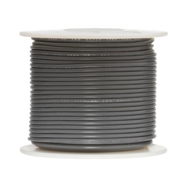 Remington Industries Hookup Wire, CSA TR-64 (UL 1007, 1569), 24 AWG, Gray 24UL1007SLDGRA250 | Zoro